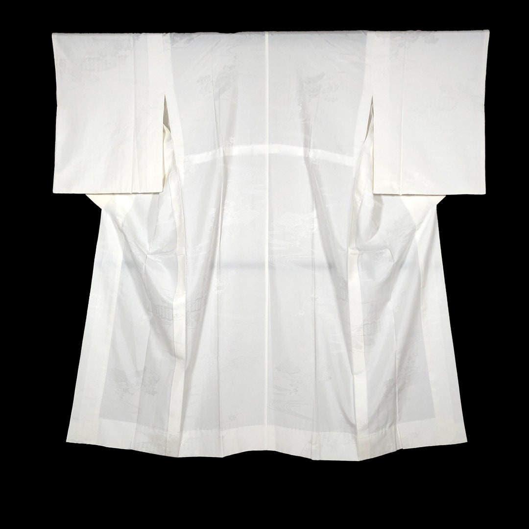 Vintage Japanese Kimono / Kimono / Inner / Juban/ White / L27 - Etsy