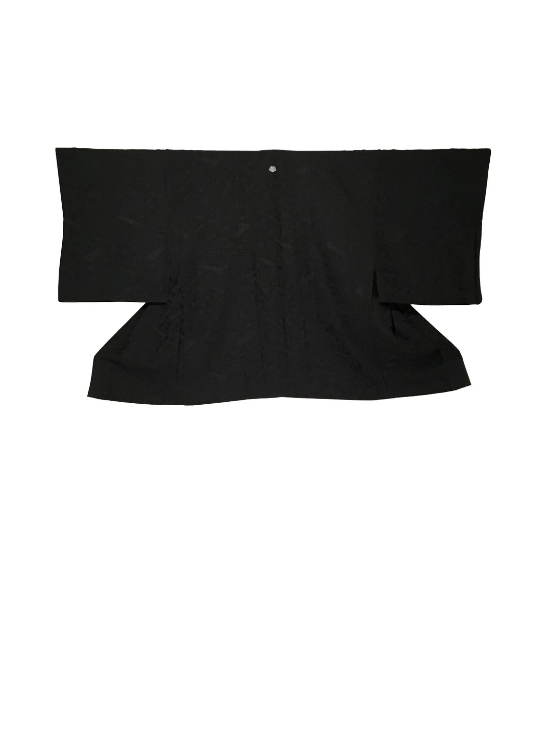 Vintage Japanese Kimono / Haori / Silk / Black Formal / Koma-rinzu ...