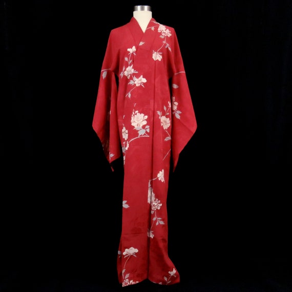 Vintage Japanese Kimono / Komon / Mon-Kinsha / Embroi… - Gem