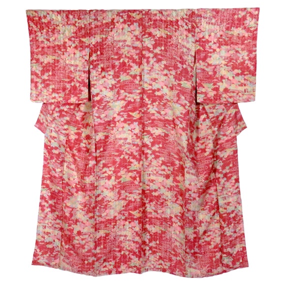 Vintage Japanese Kimono / Komon / Maple / Bamboo/ Plu… - Gem