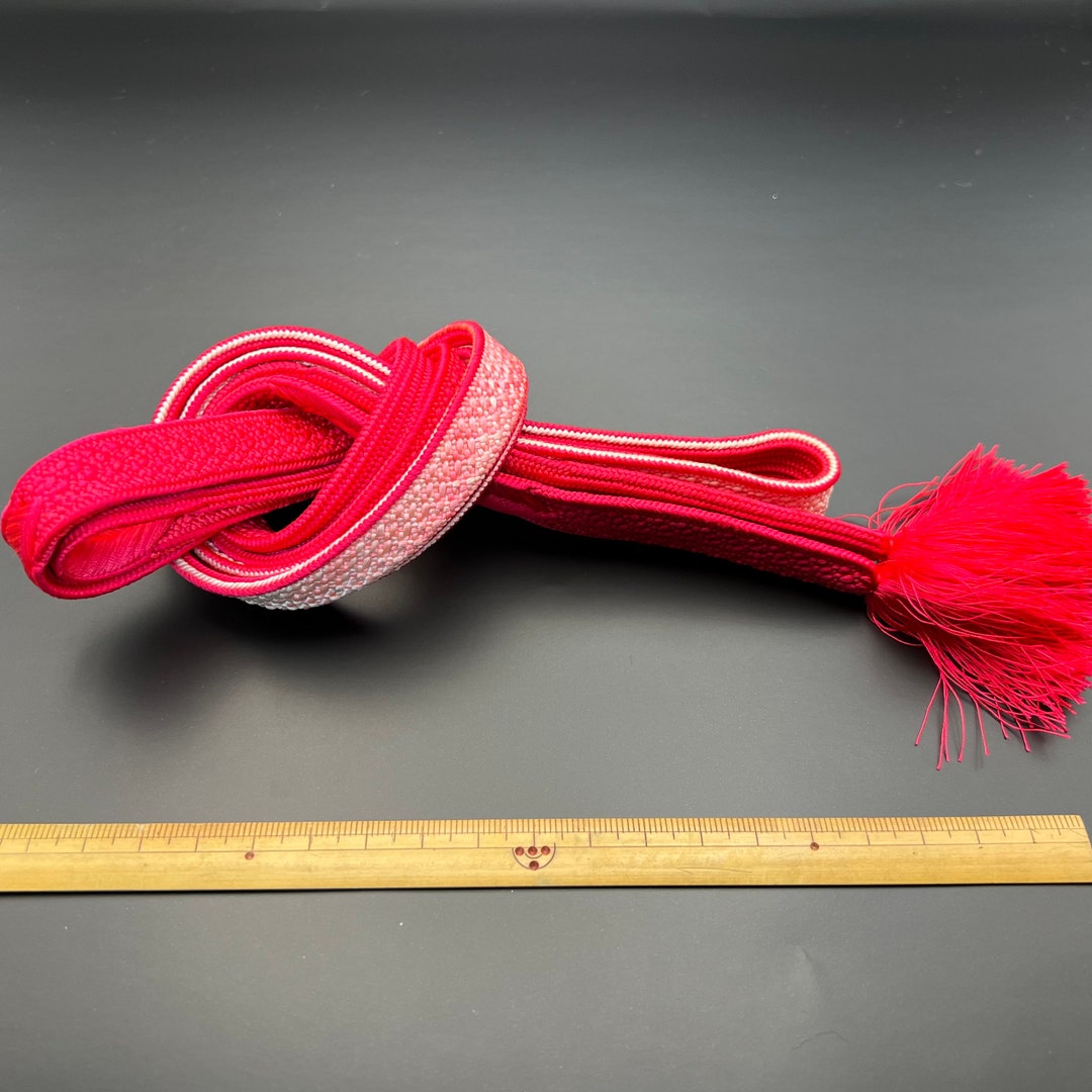 Vintage Japanese Obi-jime / Cord / L190 / Pink / White - Etsy