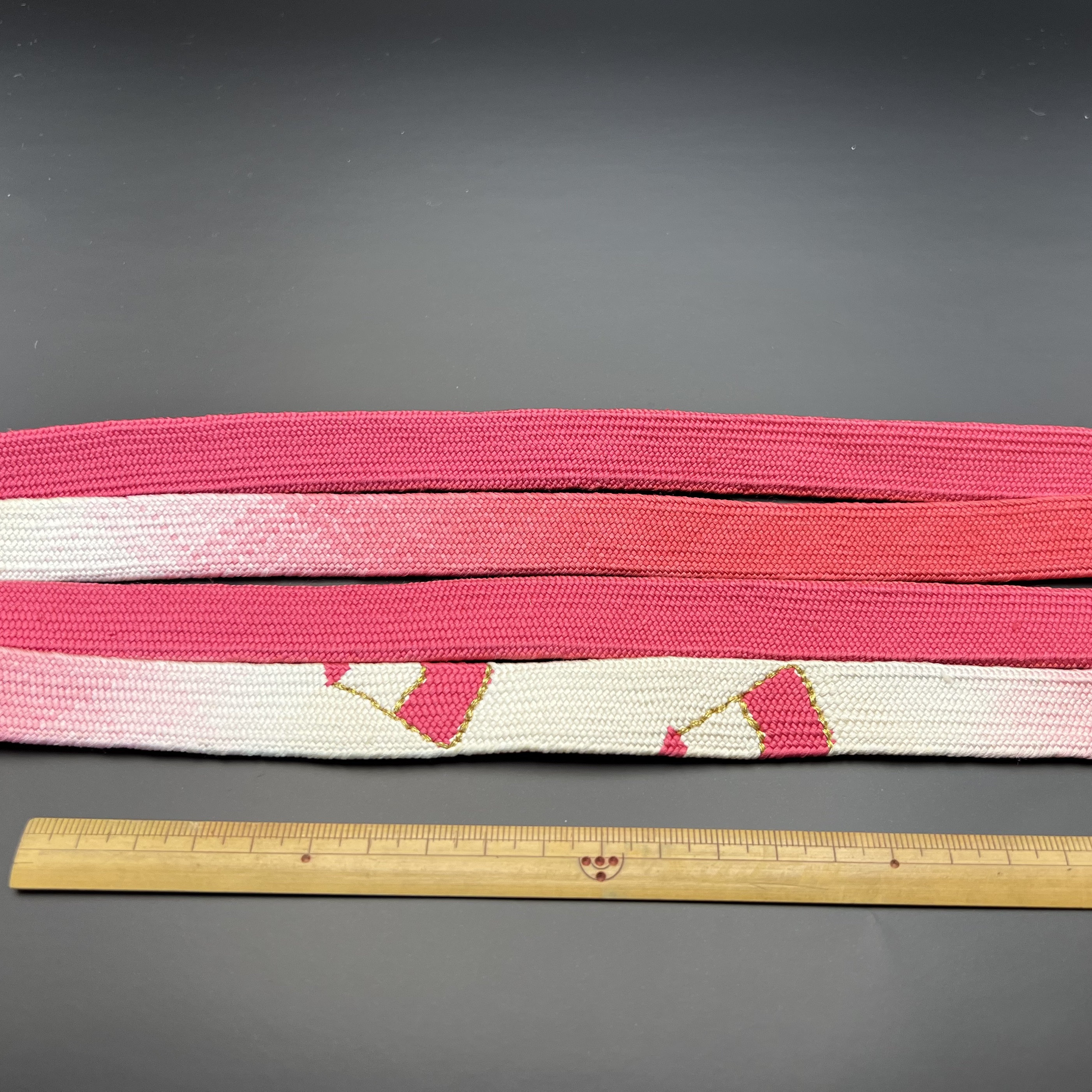 Vintage Japanese Obi-jime / Cord / L184 / Fan Pattern / Pink / White - Etsy