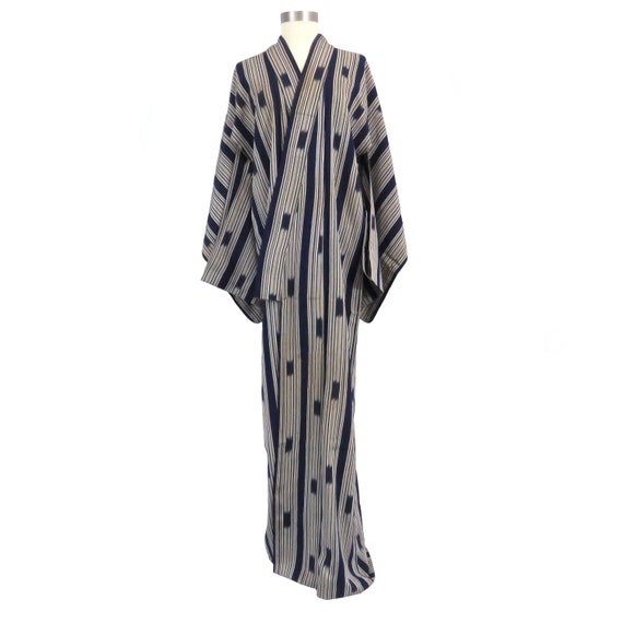 Vintage Japanese Kimono / Hitoe / Stripe / Chu-Furiso… - Gem