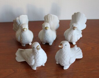 Ceramic Dove Figurines - Etsy