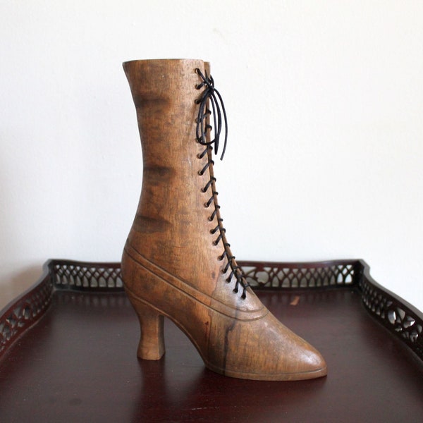 Carved Wood Boot - Etsy