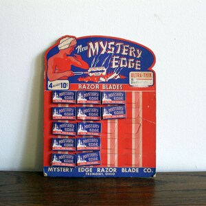 Vintage Mystery Edge Red Razor Blade Display - Etsy
