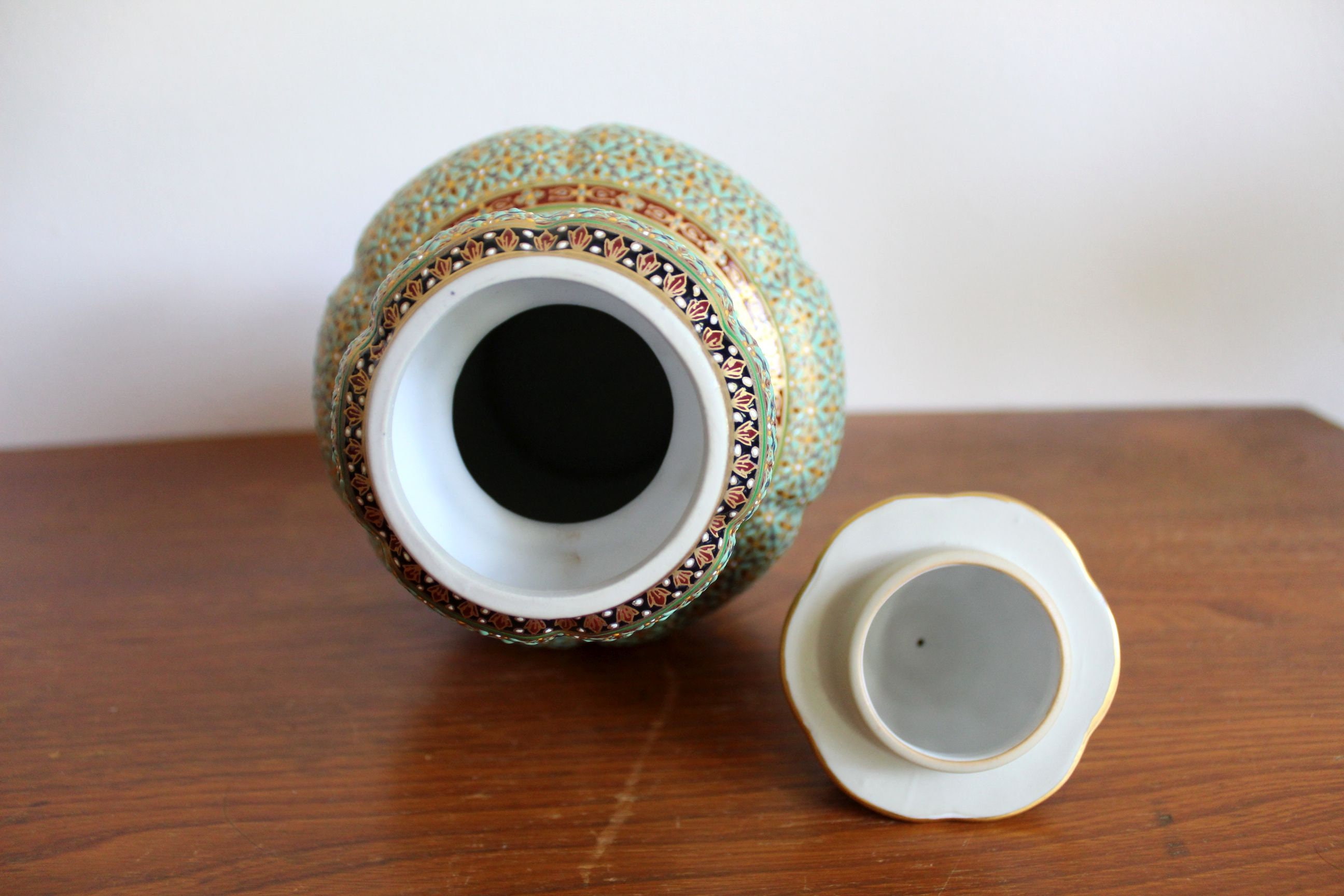 Benjarong Style Hand Painted Vase Jar With Lid Made in - Etsy