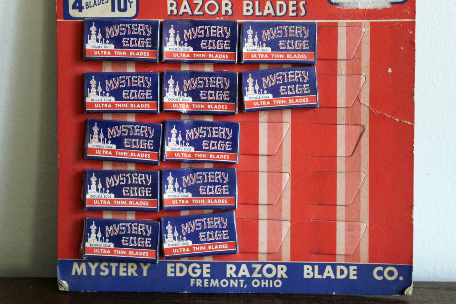 Vintage Mystery Edge Red Razor Blade Display - Etsy