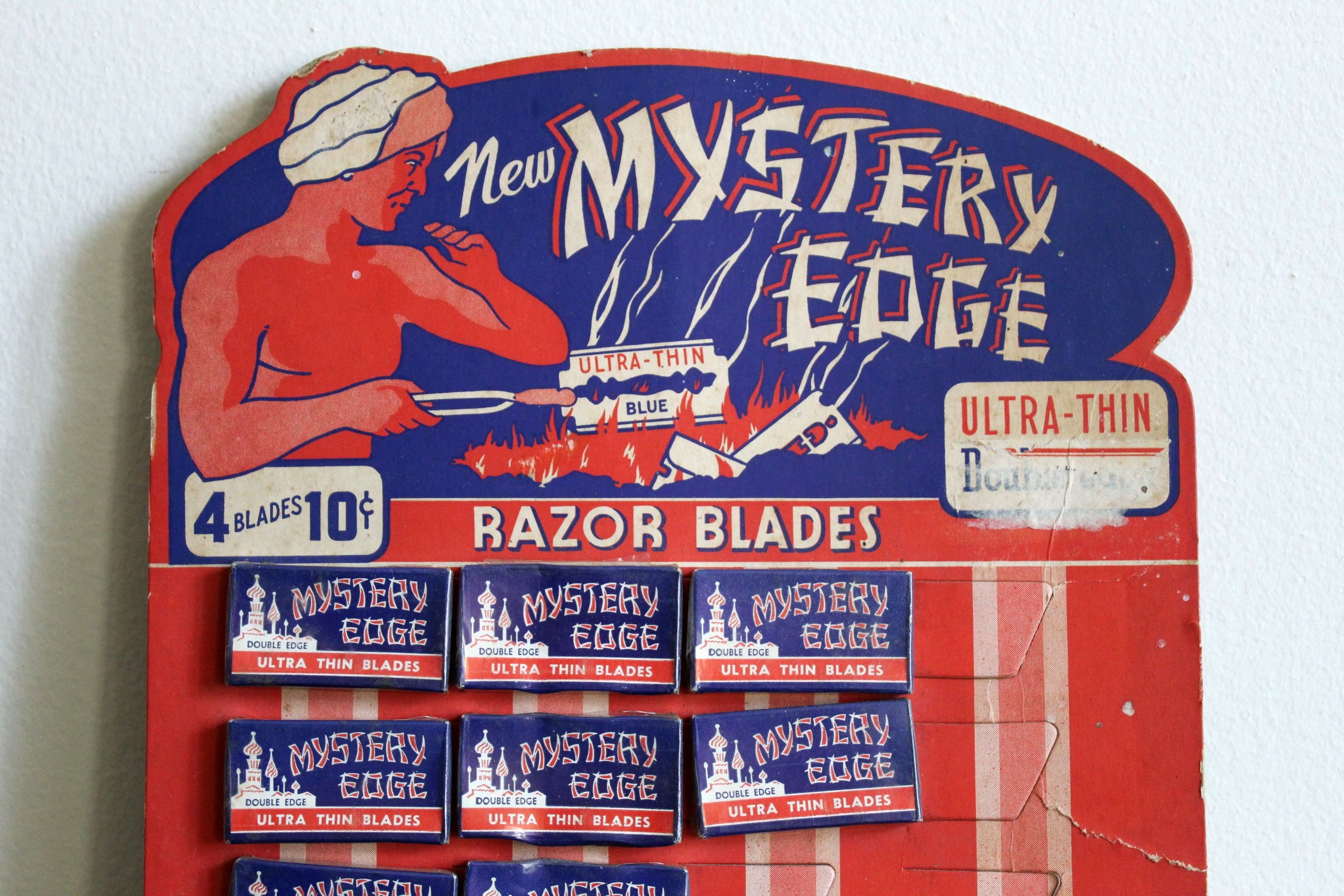 Vintage Mystery Edge Red Razor Blade Display - Etsy