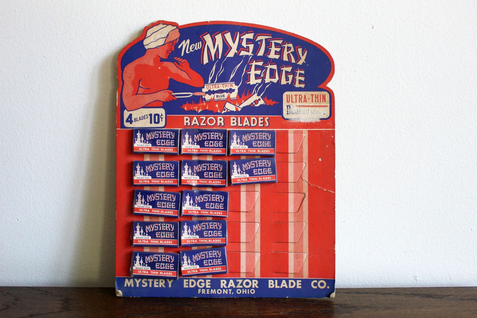 Vintage Mystery Edge Red Razor Blade Display - Etsy