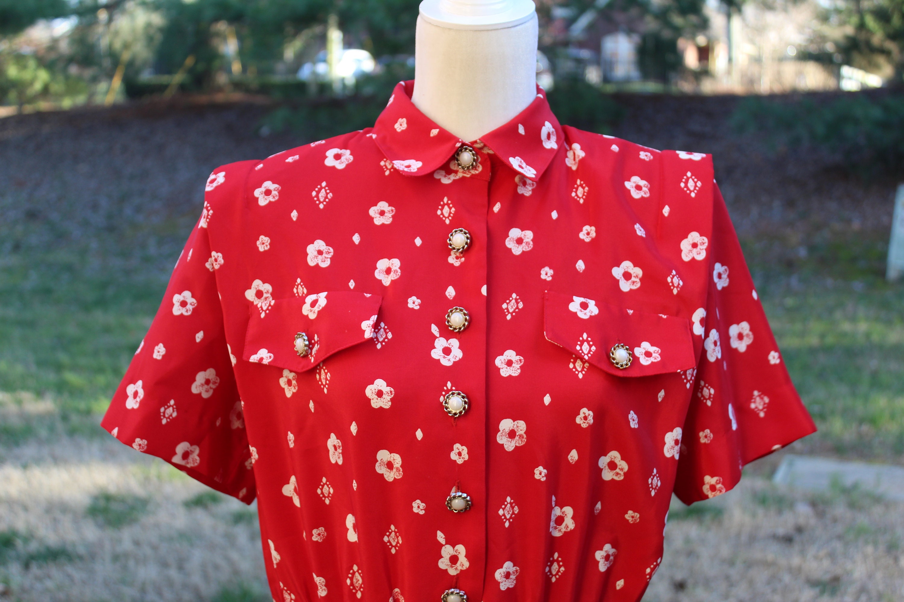 1980's Vintage Red Leslie Ray Dress - Etsy