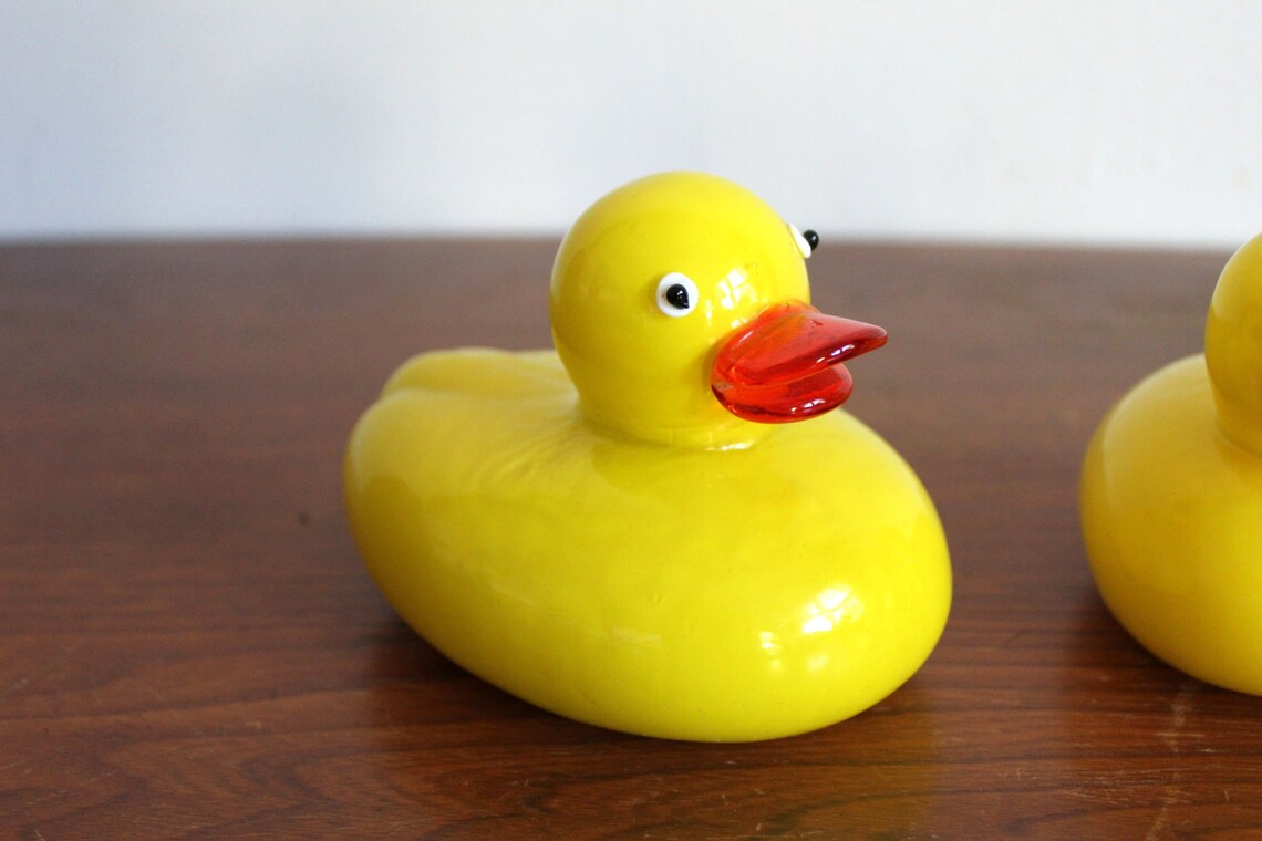 Set of 3 Vintage Handblown Glass Ducks - Etsy