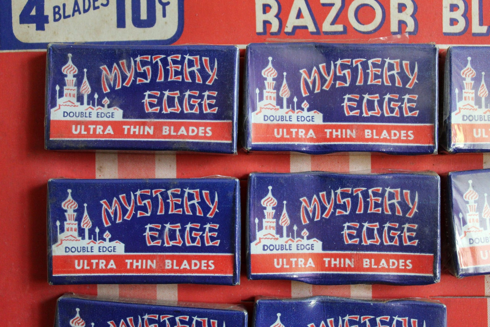 Vintage Mystery Edge Red Razor Blade Display - Etsy