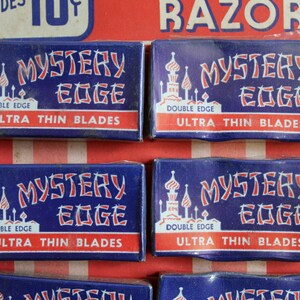 Vintage Mystery Edge Red Razor Blade Display - Etsy