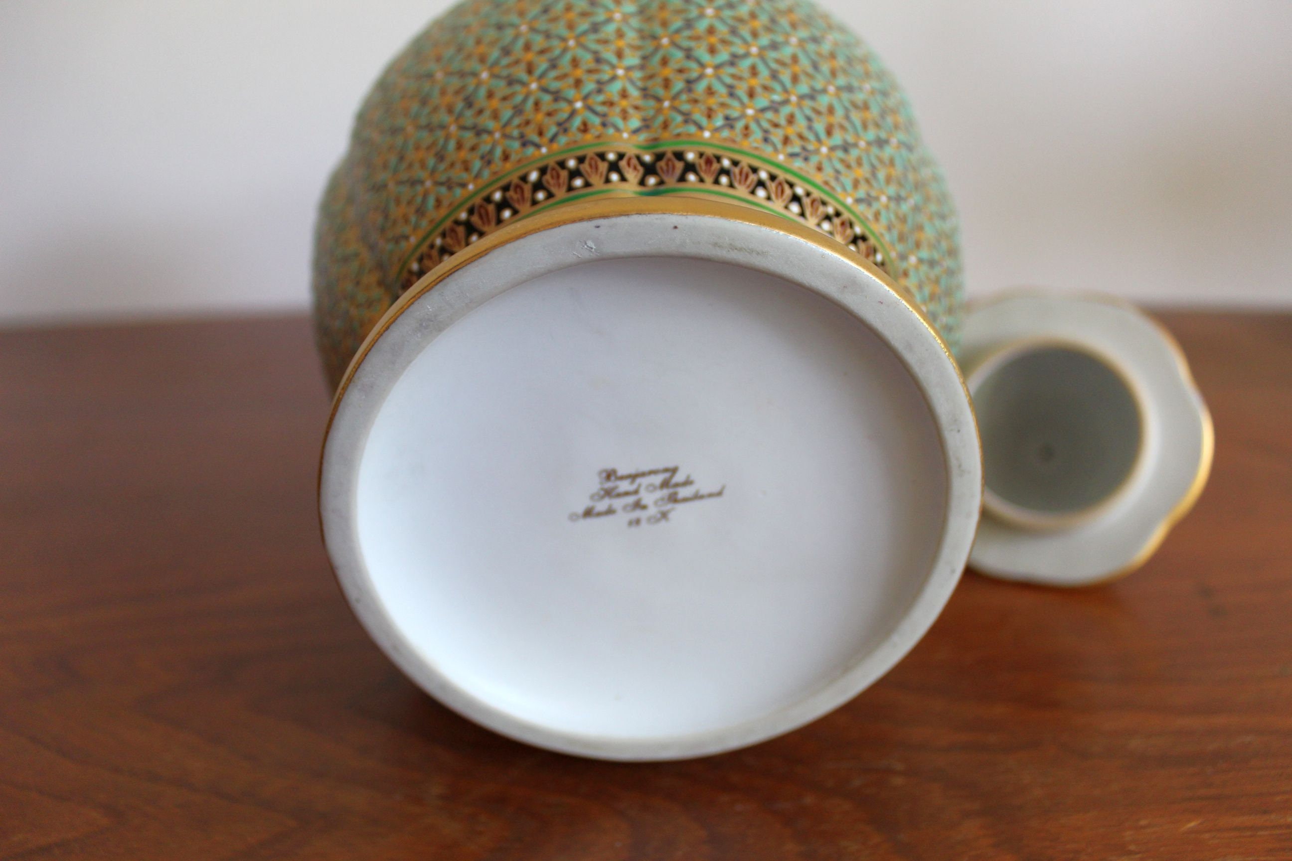 Benjarong Style Hand Painted Vase Jar With Lid Made in - Etsy