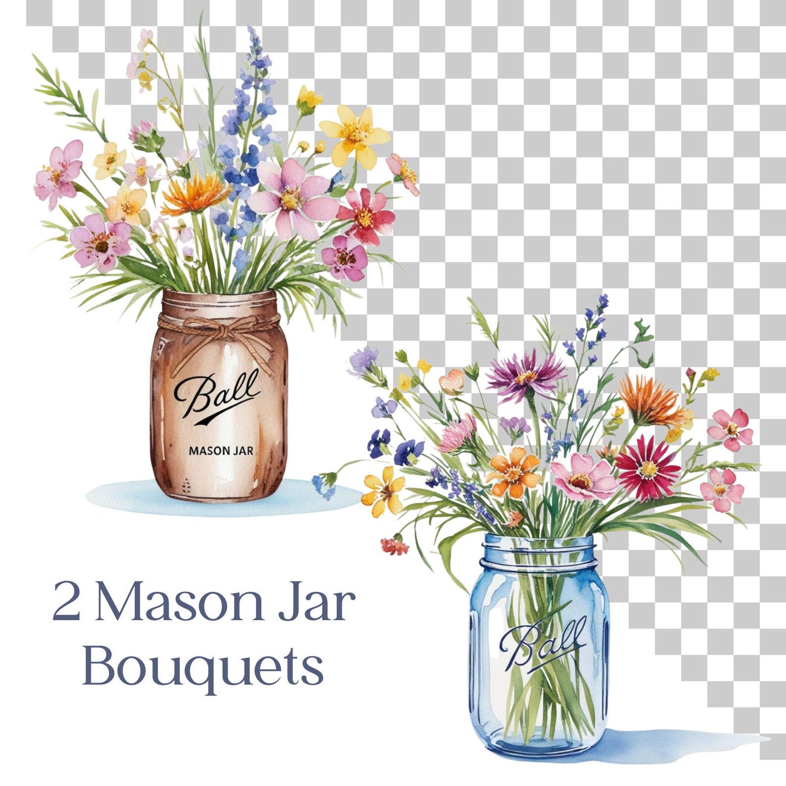 Watercolor Wildflower Clipart: 30 PNG Floral Images (commercial Use) - Etsy