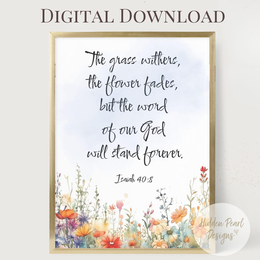 Printable Christian Wall Art, Bible Verse Wall Art, Isaiah 40:8 ...