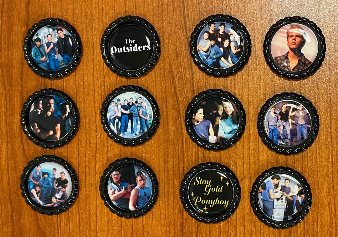 The Outsiders Movie Magnets: Black Aluminum Bottle Caps, Set of 12 - Etsy