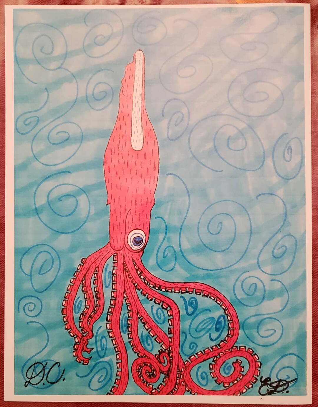 Giant Squid Print - Etsy