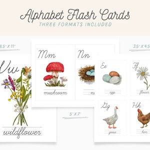 ABC Alphabet Cards Printable, Watercolor Nature Homestead Homeschool ...