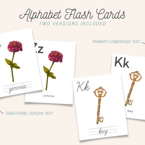 ABC Alphabet Cards Printable, Watercolor Nature Homestead Homeschool ...