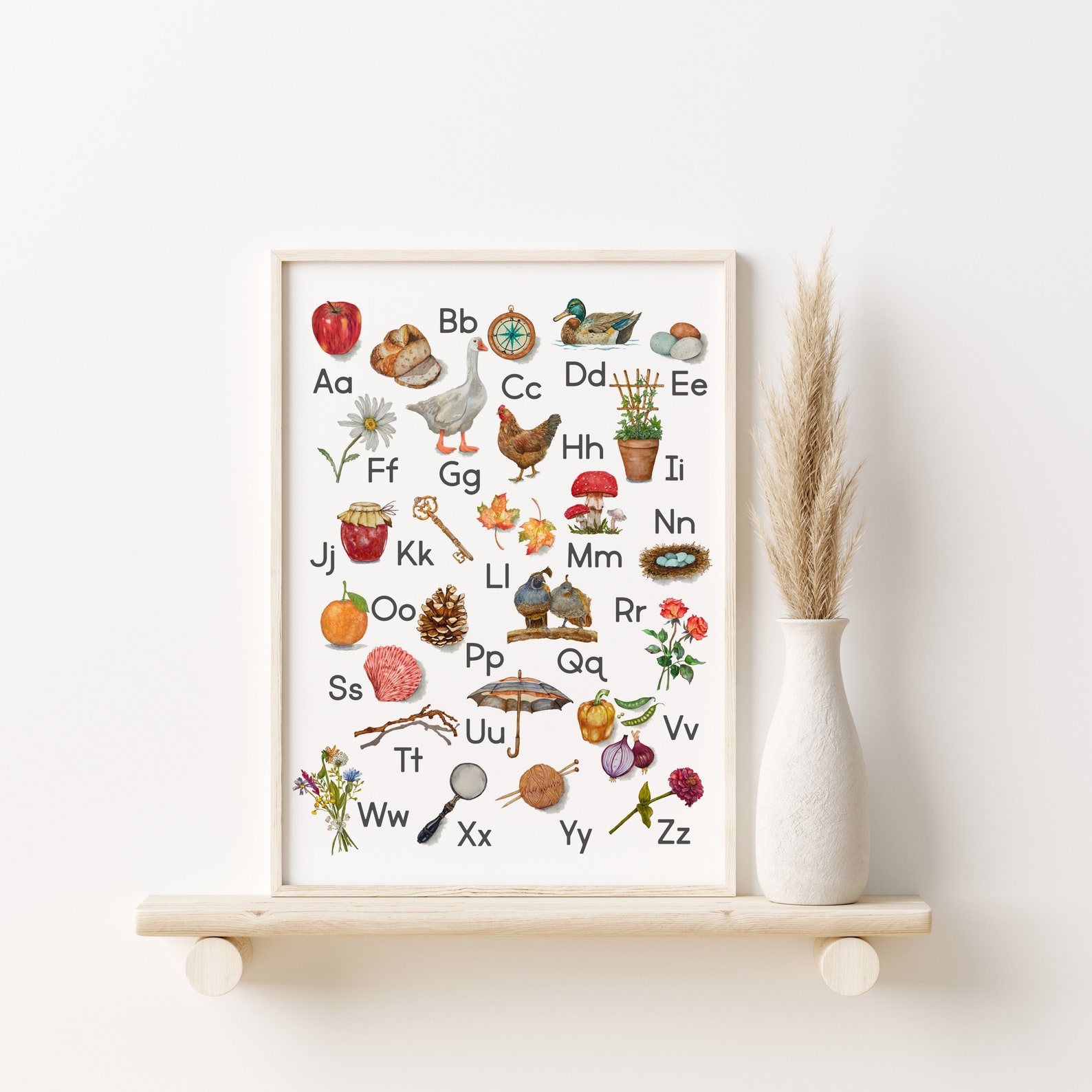 ABC Alphabet Poster Chart Print, Nature Homestead Homeschool Preschool ...