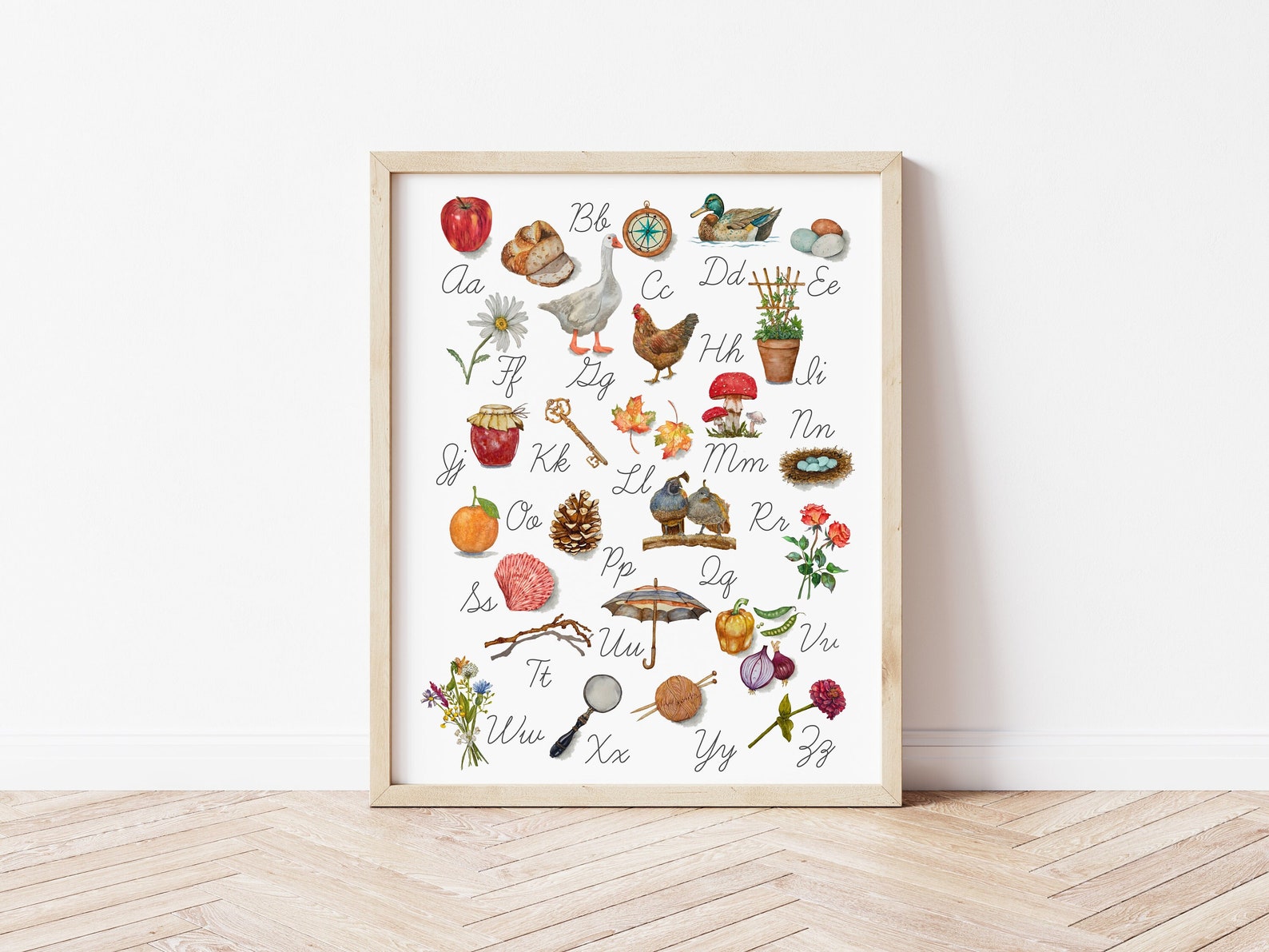ABC Alphabet Poster Chart Print, Nature Homestead Homeschool Preschool ...