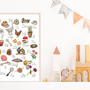 ABC Alphabet Poster Chart Print, Nature Homestead Homeschool Preschool ...