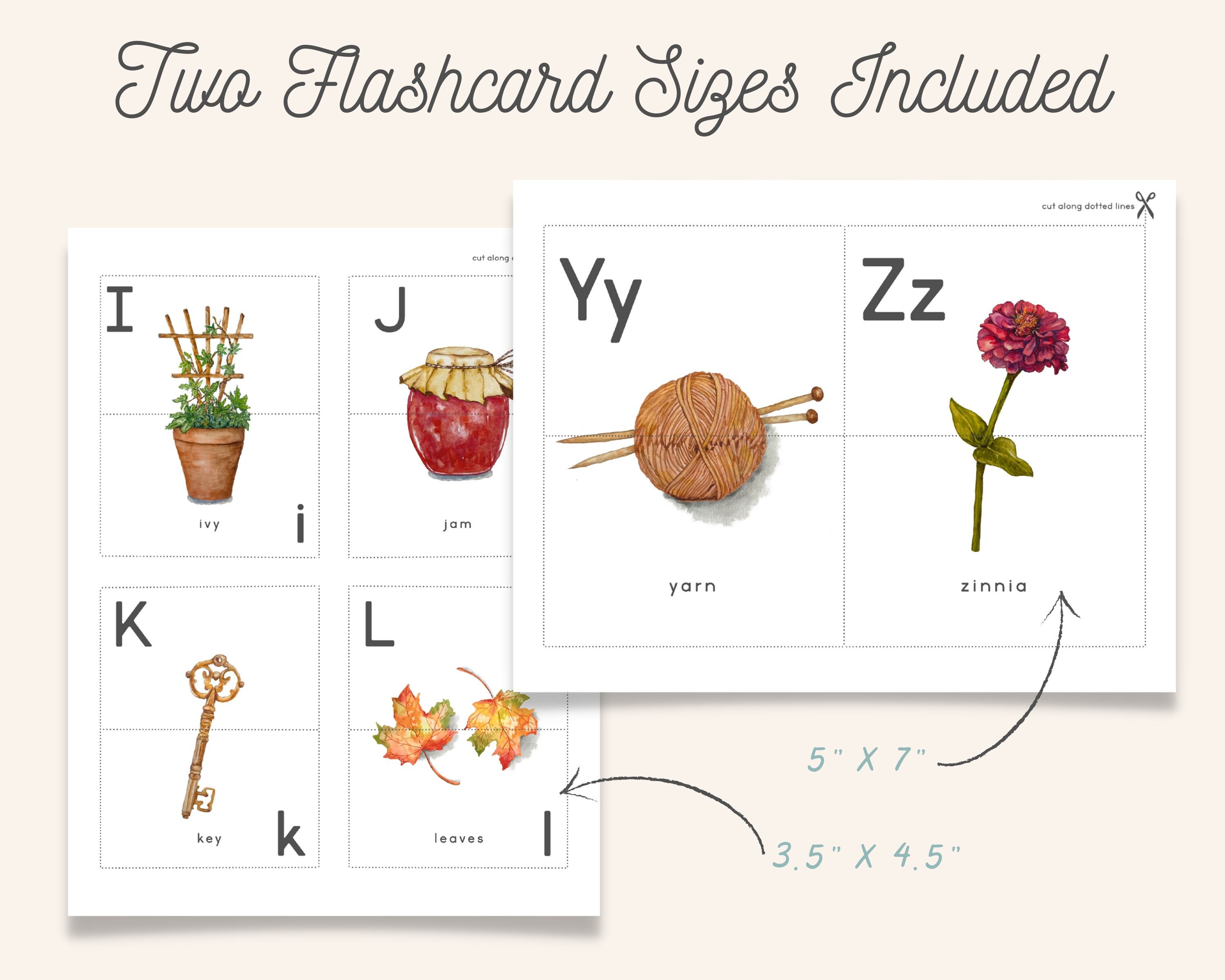 ABC Alphabet Match Puzzle Activity Printable, Watercolor Nature ...