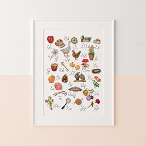 ABC Alphabet Poster Chart Print, Nature Homestead Homeschool Preschool ...