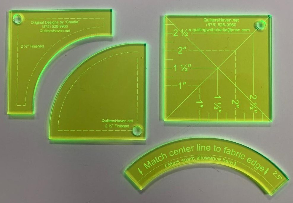 2 1/2" Drunkards Path Template Set (finished Size) - Etsy