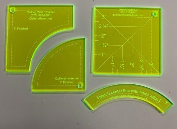 3 Drunkards Path Template Set finished Size - Etsy