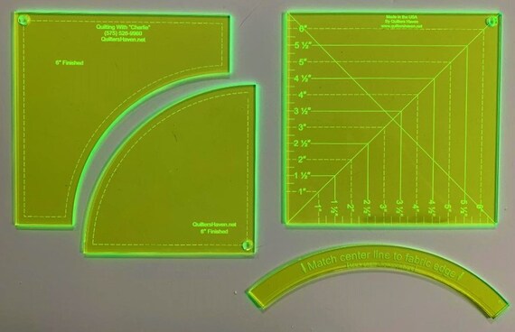 6 Drunkards Path Template Set finished Size | Etsy