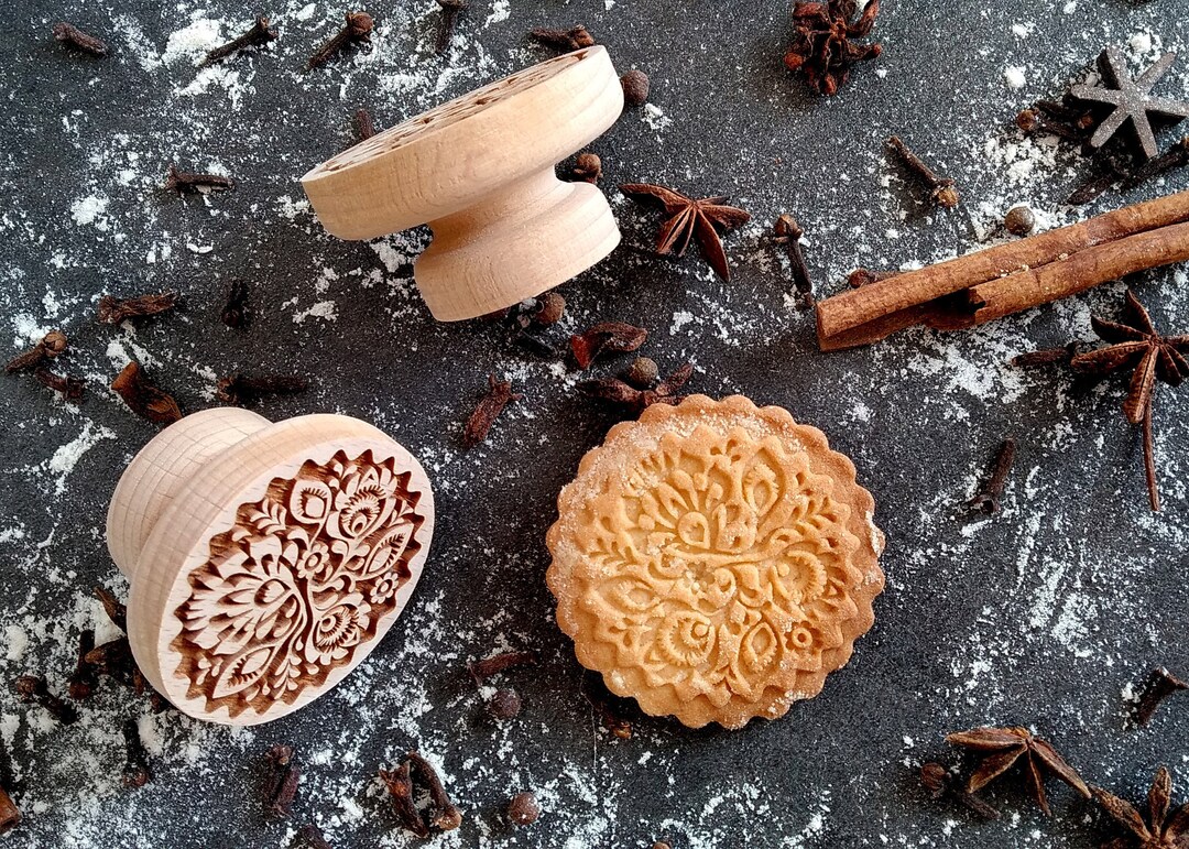 FOLK SMALL Stamp for Embossed Cookies, Made of Beeh Wood - Etsy