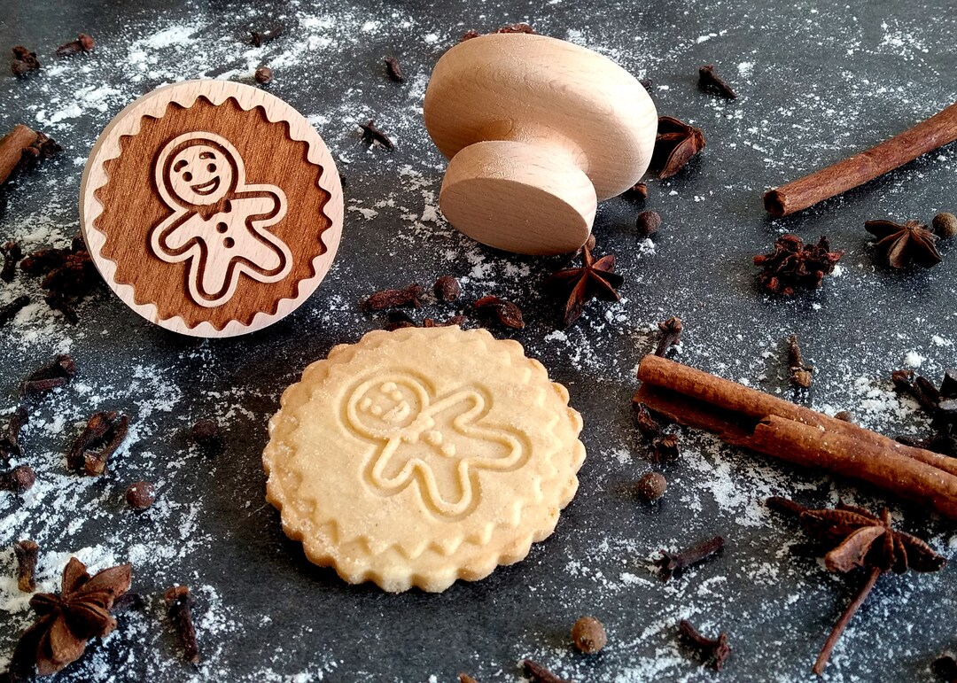 Gingerbread MAN Stamp, Gift Christmas, Stamps Woody, Embossing Wood ...