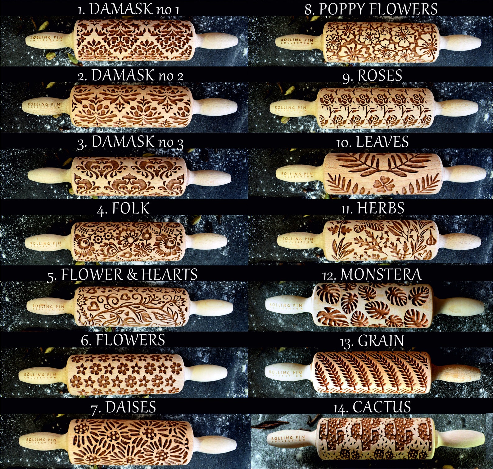 Set of 3 ROLLING PINS Chosen by YOU Christmas Gift Small - Etsy