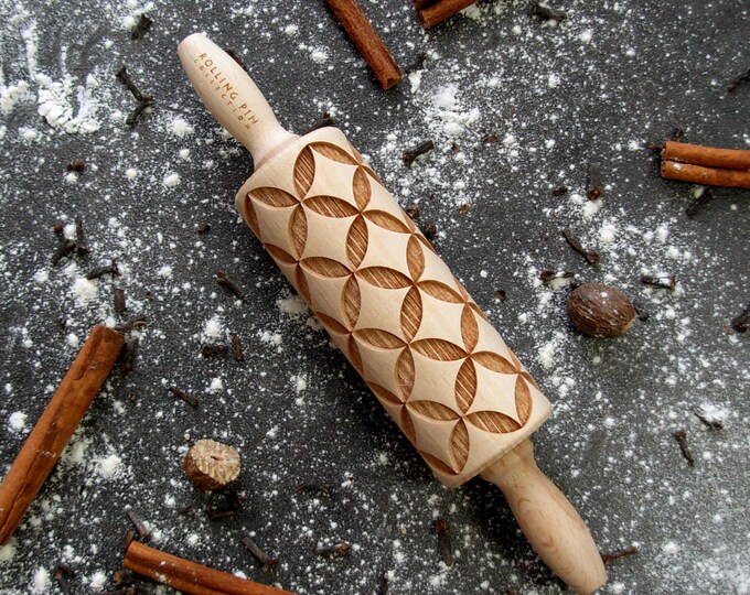 GEOMETRIC CIRCLE Small Rolling Pin, Embossing Rolling Pin, Laser ...