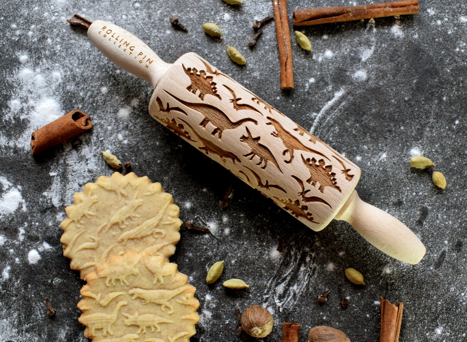 DINOSAUR Small Kids Rolling Pins, Engraved Rolling Pin, Gift for ...