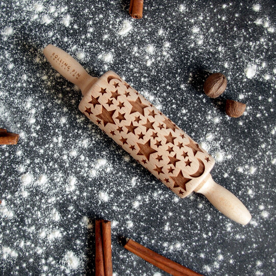 STARS Embossing Rolling Pin Decorative Roller With Christmas Patterns ...