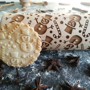 SNOWMAN Christmas Rolling Pin, Engraved Rolling Pingift for Christmas ...