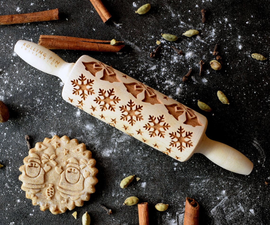 SANTA CLAUS Small Christmas Rolling Pin Small Rolling Pin - Etsy