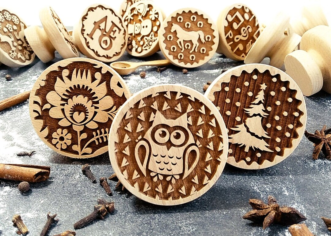 Set of 3 STAMPS Chosen by YOU , Made of Beeh Wood, DEEP Engraving - Etsy