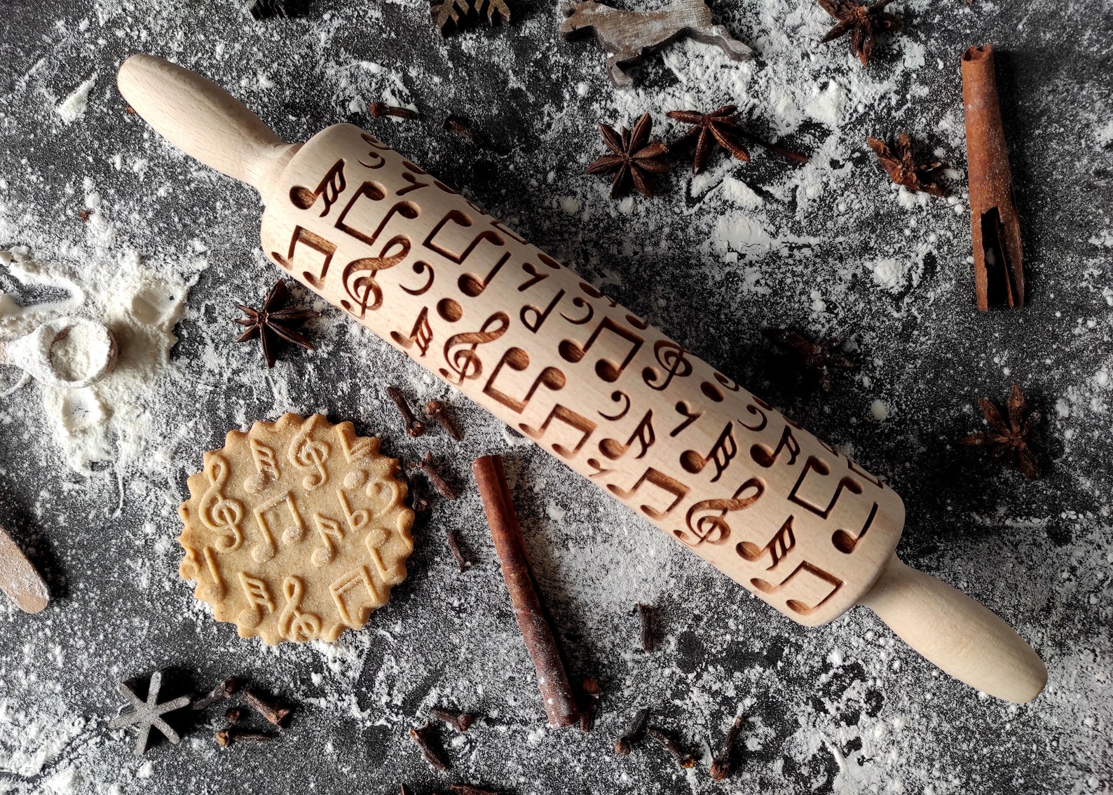 MUSIC Rolling Pin, Embossing Rolling Pin, Engraved Rolling Pin - Etsy