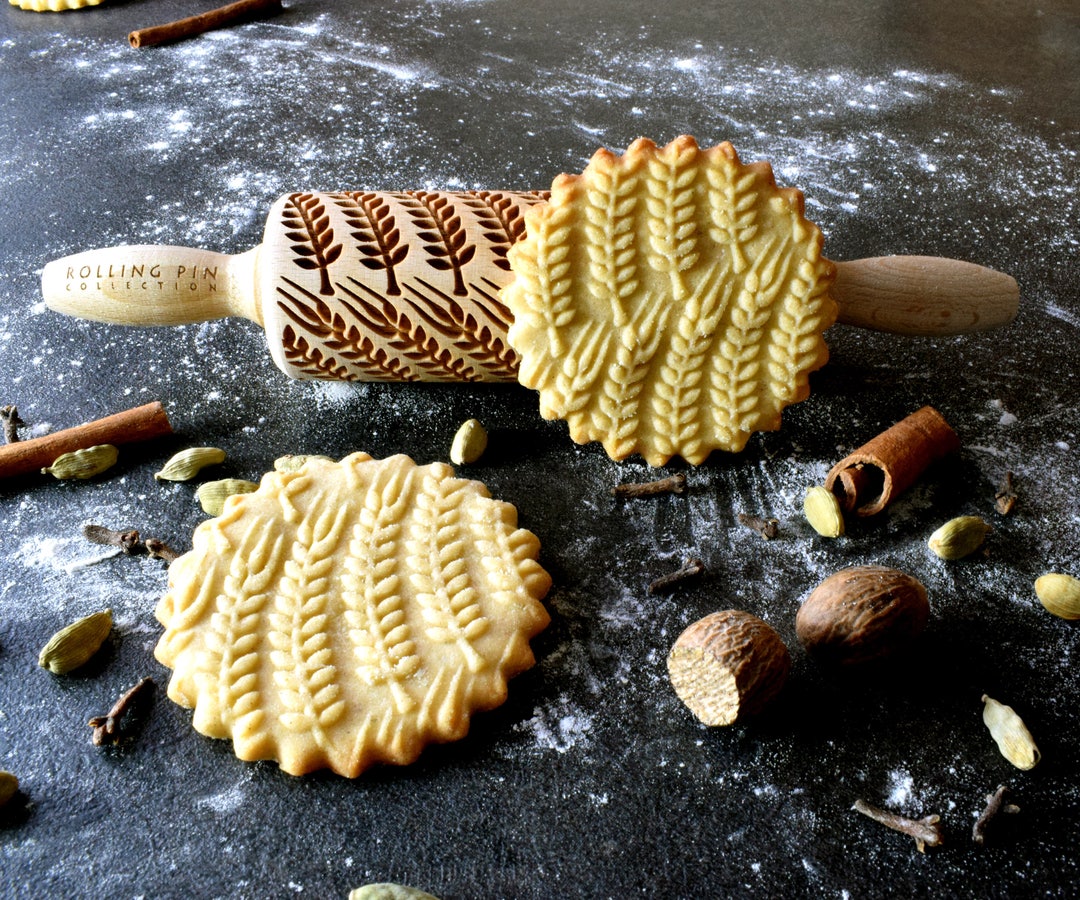 GRAIN Rolling Pin, Embossing Rolling Pin, Engraved Rolling Pin by Laser ...