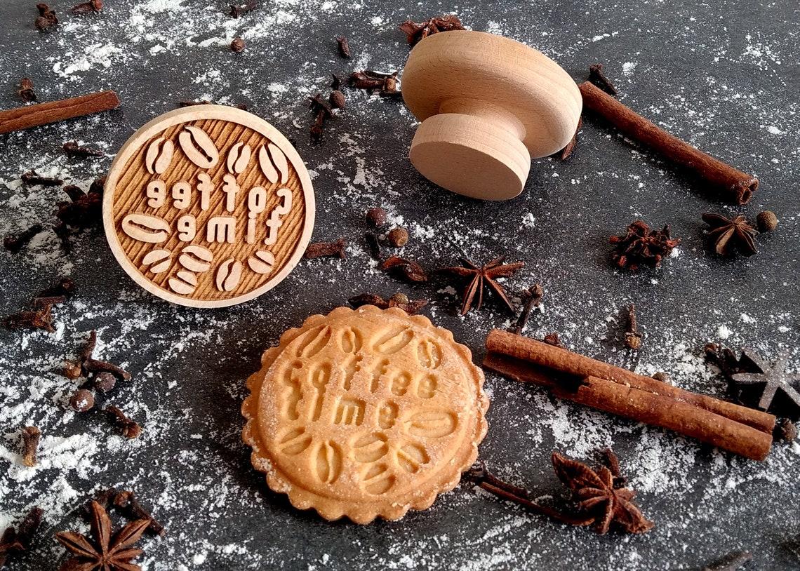 COFFEE TIME Stamp, Embossing Wood Stamp, DEEP Engravingengraved Rolling ...