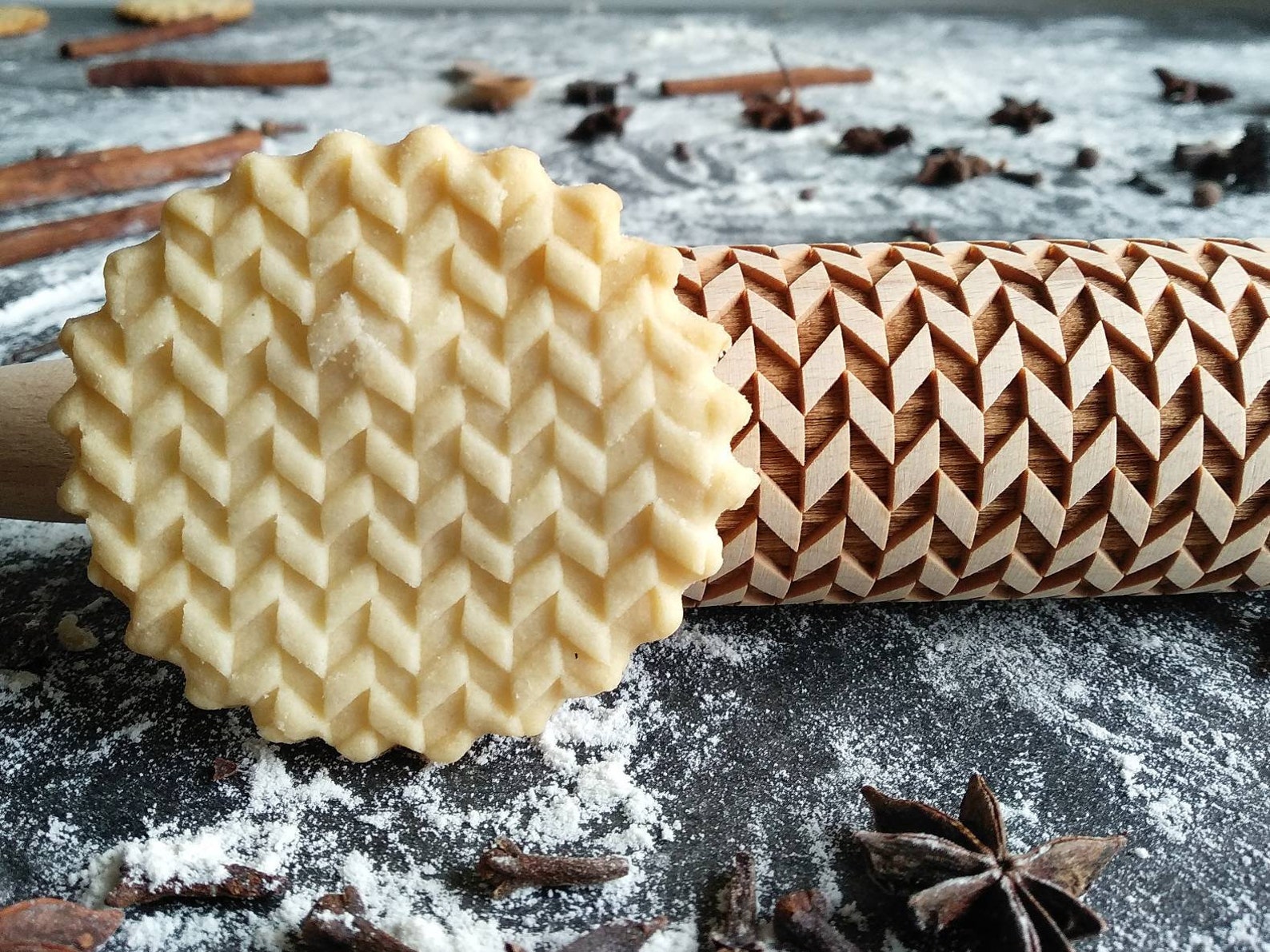 PIPETTE Small Rolling Pin, Embossing Rolling Pin, Laser Engraved ...