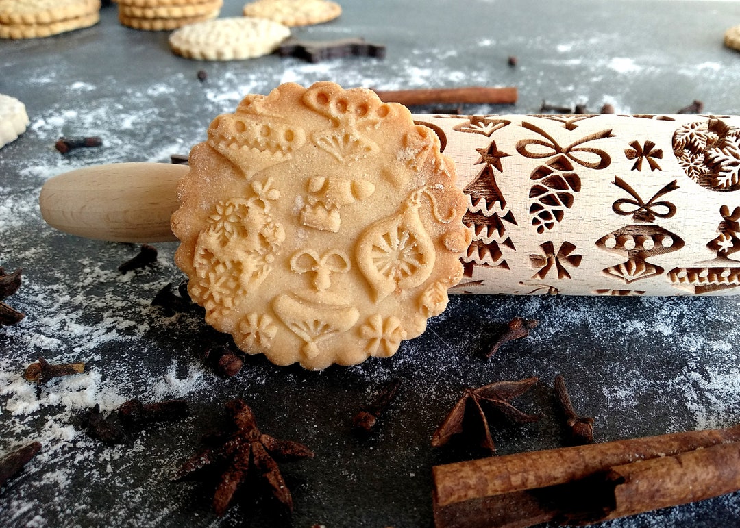 SNOWBALLS Rolling Pin, Embossing Rolling Pin, Engraved Rolling Pin by ...
