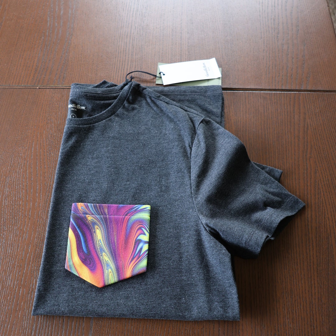 Yellow Purp Fun - Funky Psychedelic Pocket T-shirt - Etsy