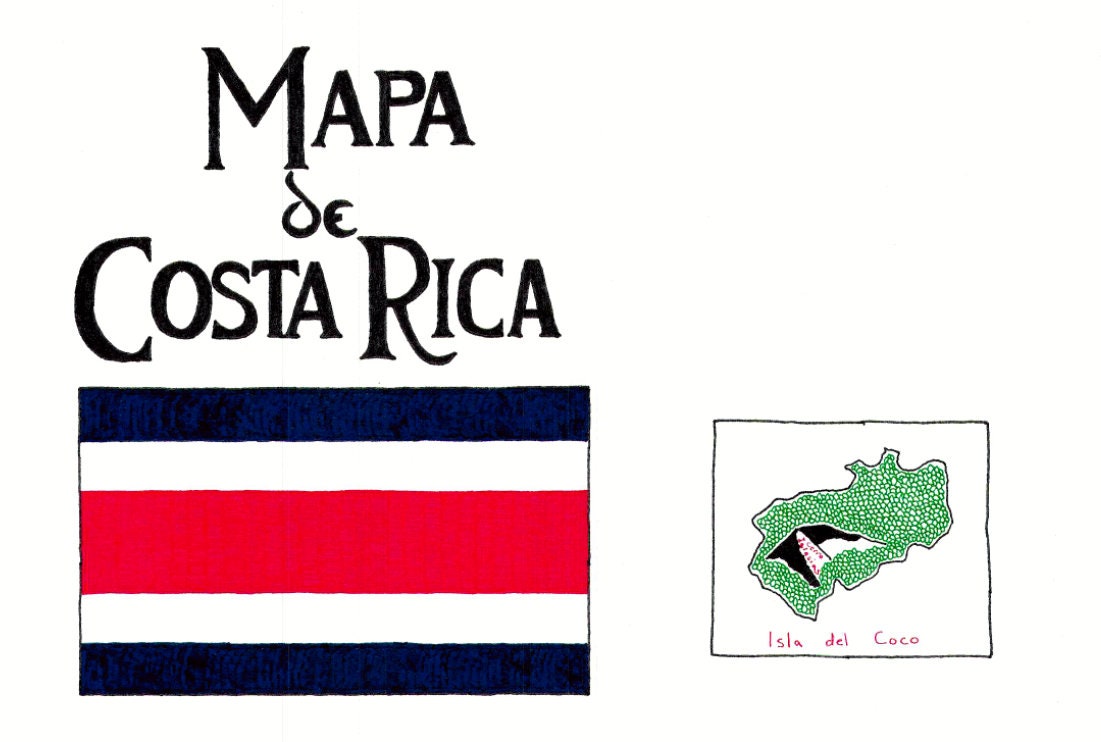 Hand-drawn Map of Costa Rica Fantasy Style Matte Wall Art Print - Etsy