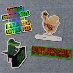 Gizzy Gator Piano Player - King Gizzard Sticker - Etsy
